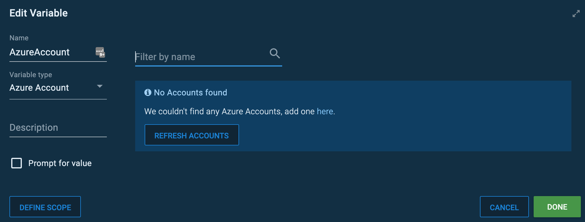 Can't add/edit Azure account variables · Issue #7152 · OctopusDeploy/Issues · GitHub