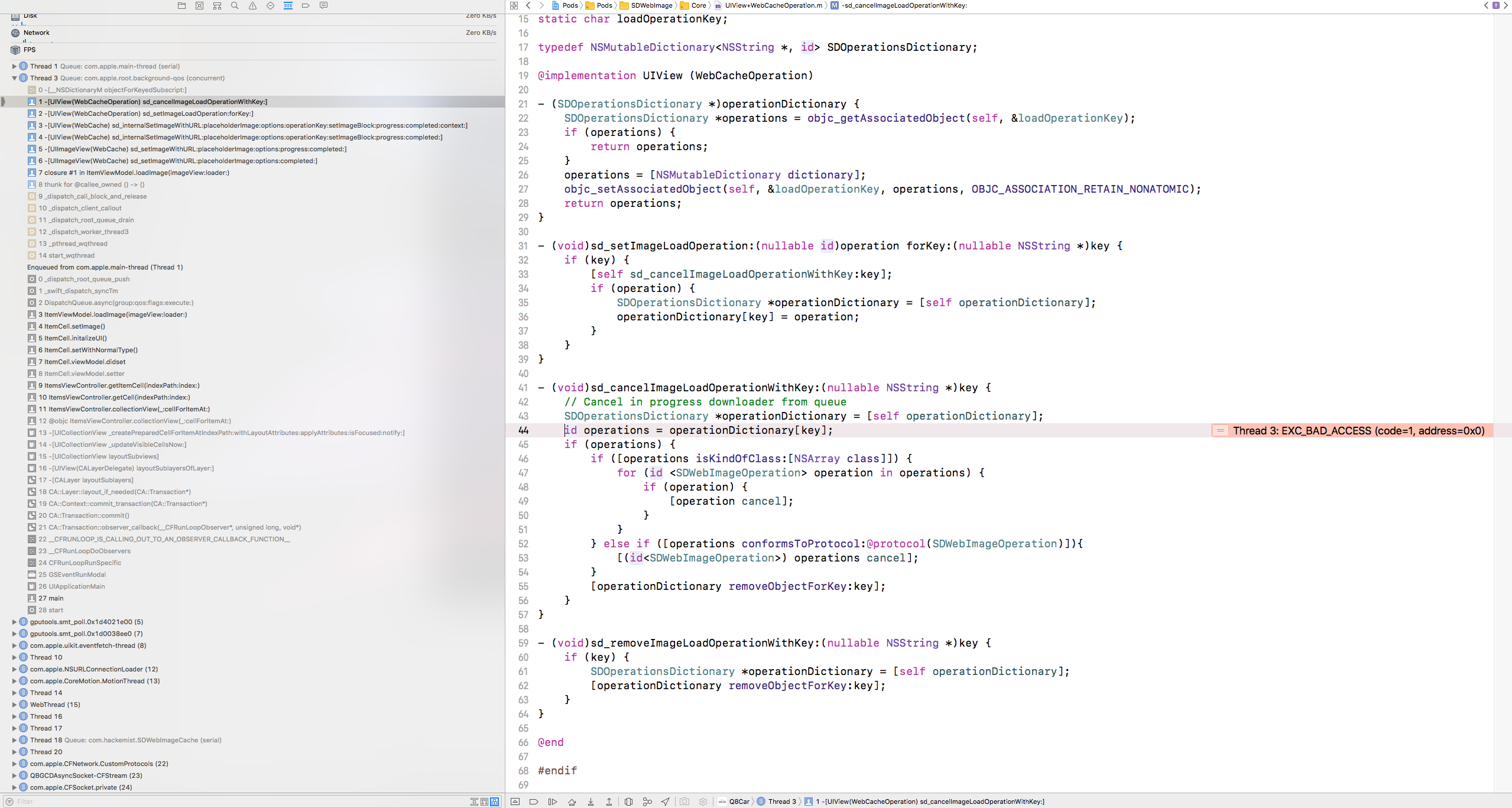 Crash in method implementation of sd_cancelImageLoadOperationWithKey · Issue #2113 · SDWebImage ...