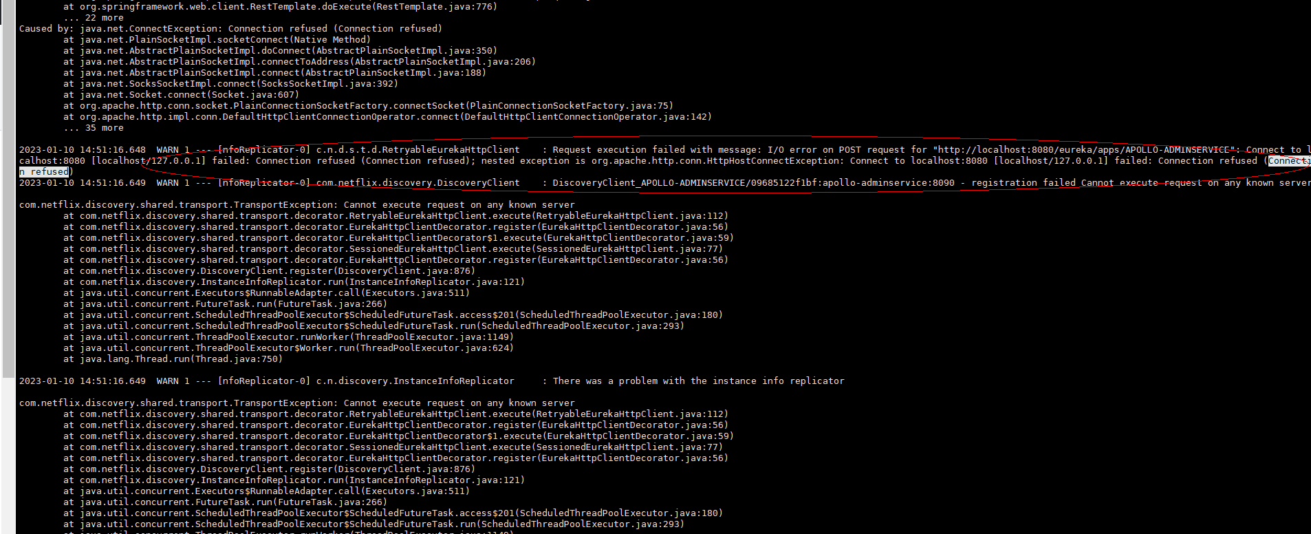 docker方式部署。apollo-adminservice连接http://localhost:8080/eureka/apps/APOLLO-ADMINSERVICE报错 ...