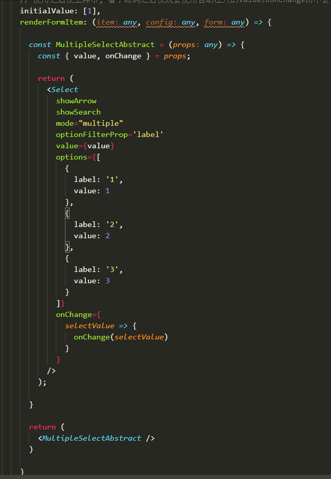 🧐[问题]renderFormItem自定义表单项监听onChange · Issue #1535 · ant-design/pro-components · GitHub