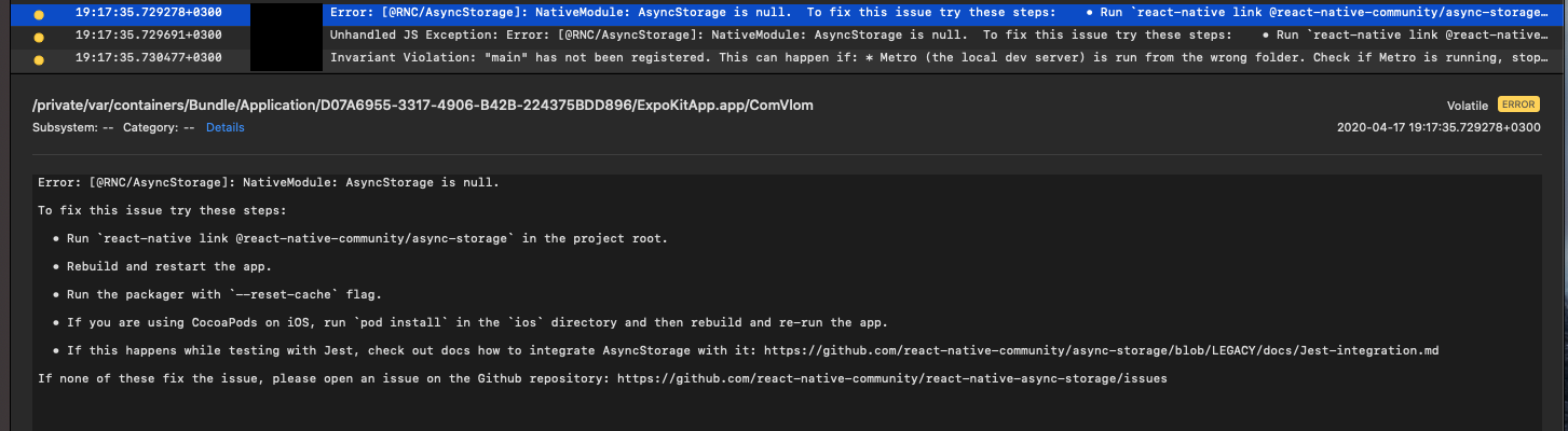 Asyncstorage Is Null · Issue 332 · React Native Async Storageasync