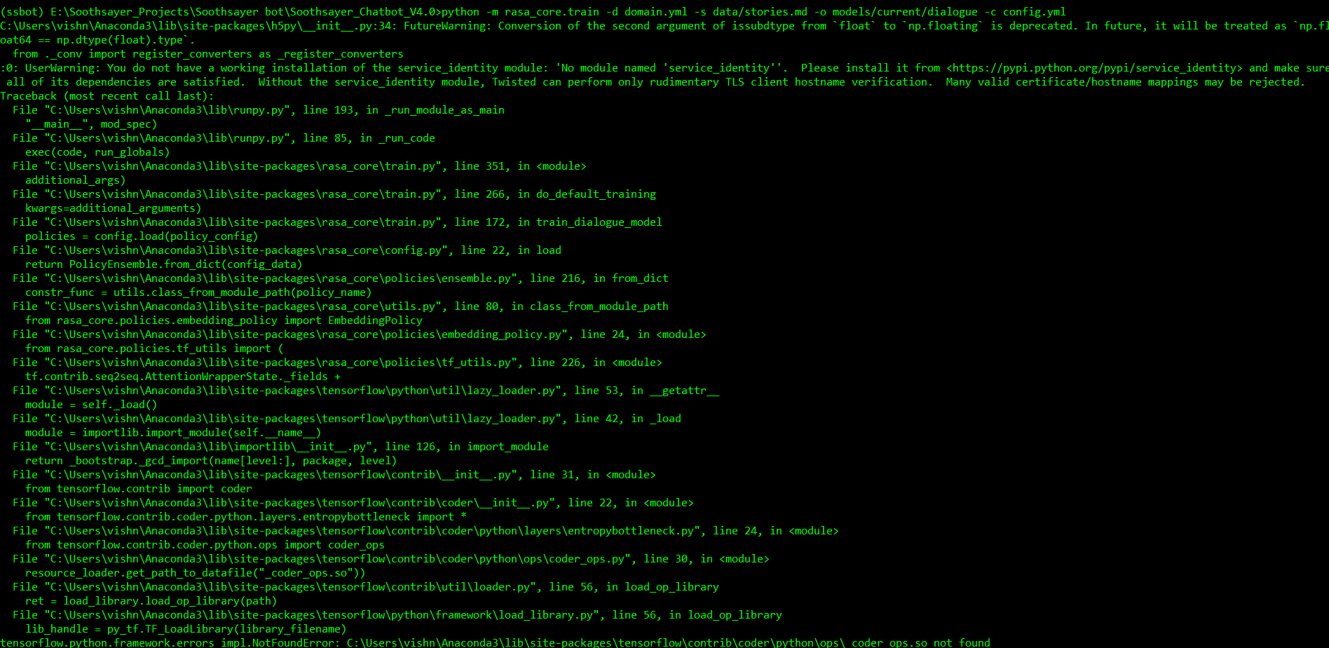 Model Training fails when after defining parameters in 'config.yml' file. · Issue #2862 · RasaHQ ...