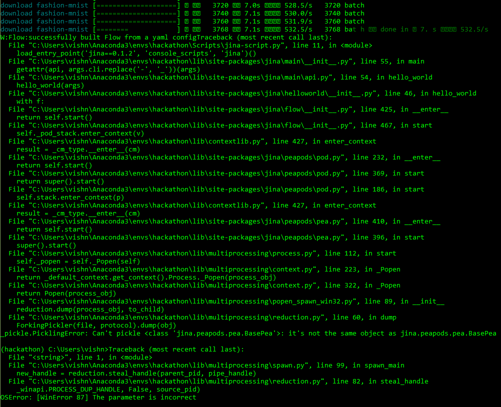 Error on running hello world - EOFError: Ran out of input · Issue #345 · jina-ai/serve · GitHub