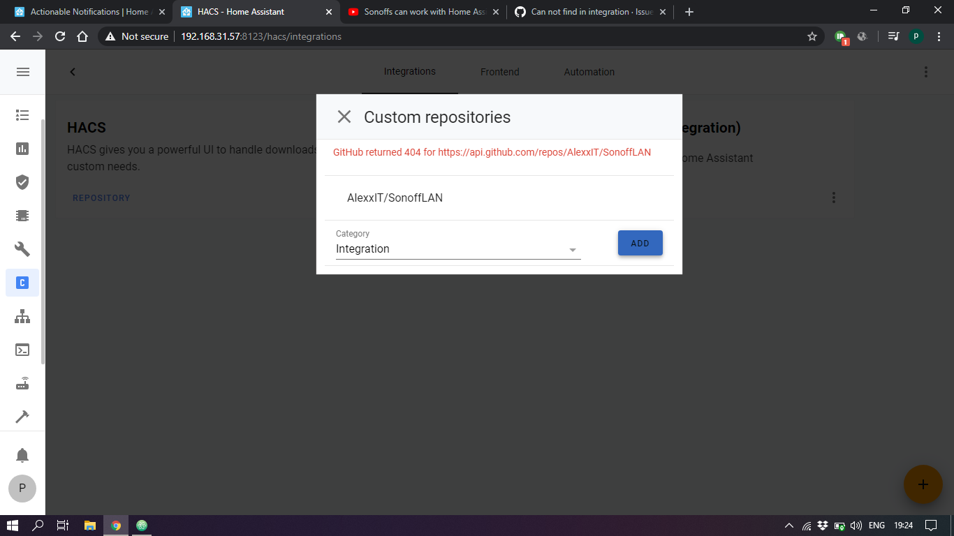 Can not find in integration · Issue #109 · AlexxIT/SonoffLAN · GitHub