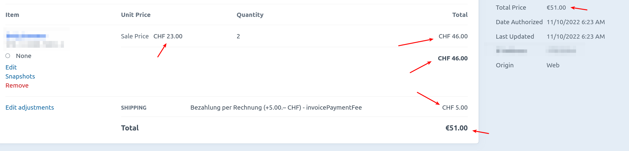 [4.x]: Currency of LineItems and Adjustments in Admin Cart are always default · Issue #3024 ...
