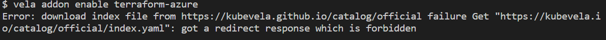 Vela Cli Addon Error Page Catalogofficial 