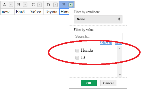 [1.10.2+] The filter works wrong when using afterSelection · Issue #4311 · handsontable ...