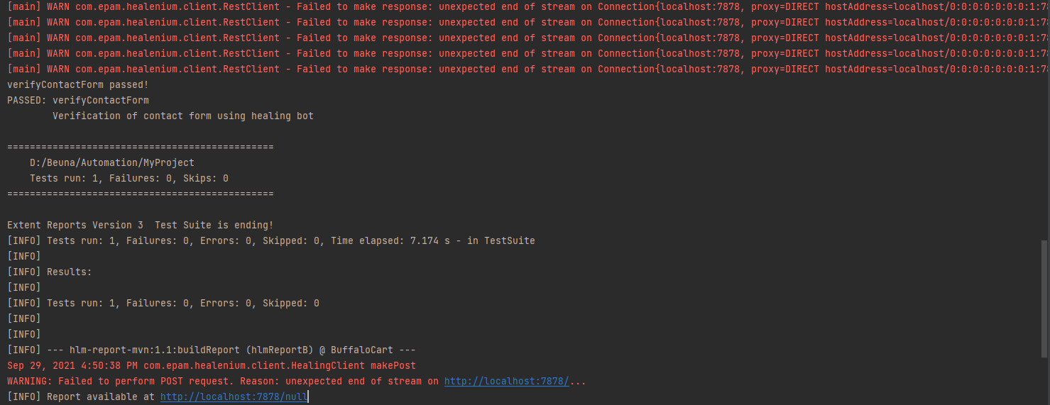 Failed to perform POST request. Reason: unexpected end of stream on ...