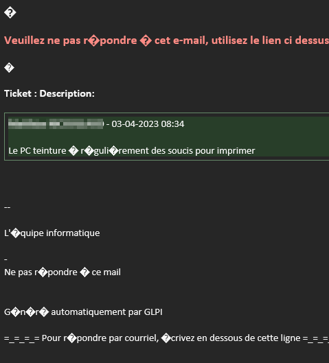 Accent issue in mail notifications · Issue #14473 · glpi-project/glpi · GitHub