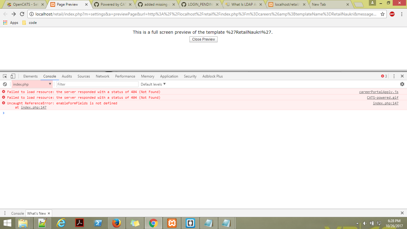 career portal Showing Blank... · Issue #332 · opencats/OpenCATS · GitHub