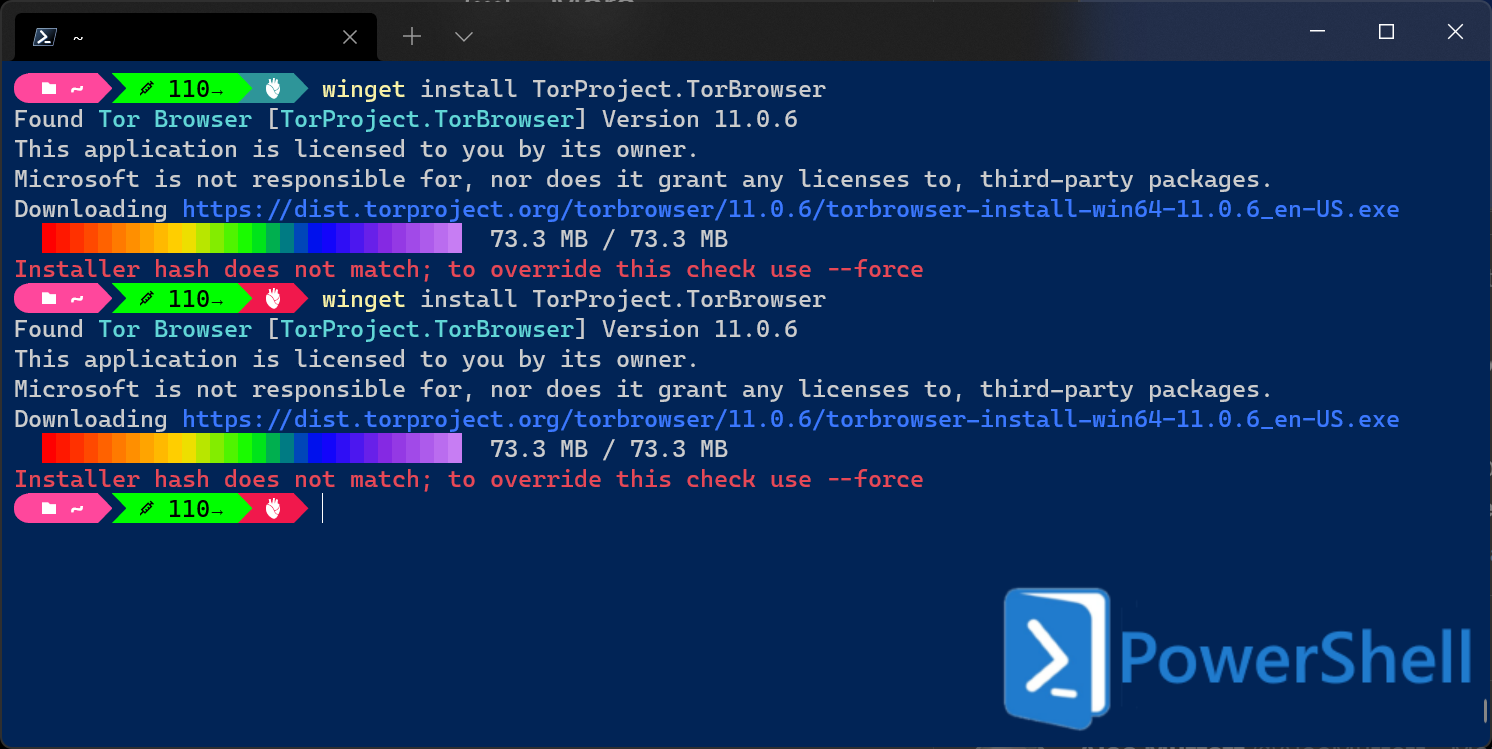 TorProject.TorBrowser hash doesn't match · Issue #51557 · microsoft/winget-pkgs · GitHub