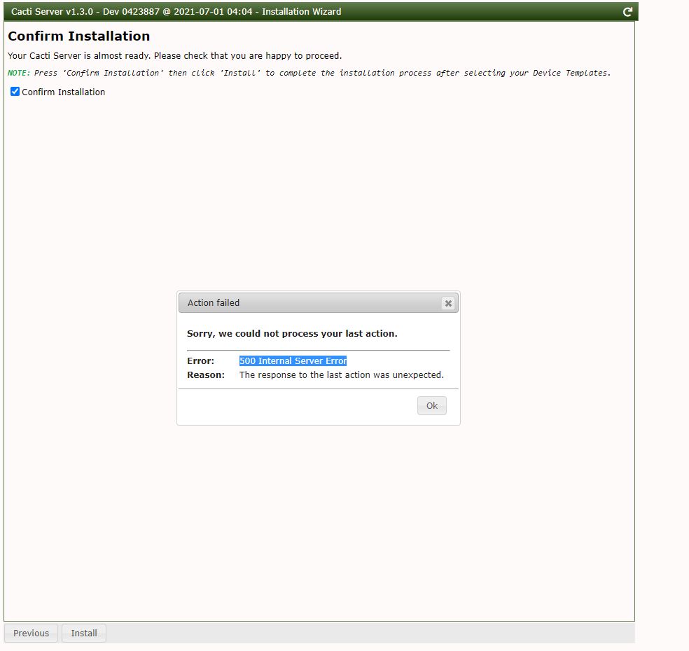Cacti new install error : 500 Internal Server Error · Issue #4336 · Cacti/cacti · GitHub