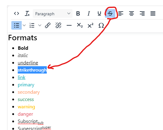 Tinymce Strikethrough Is Not Saved In Rich Text Editor · Issue 13637