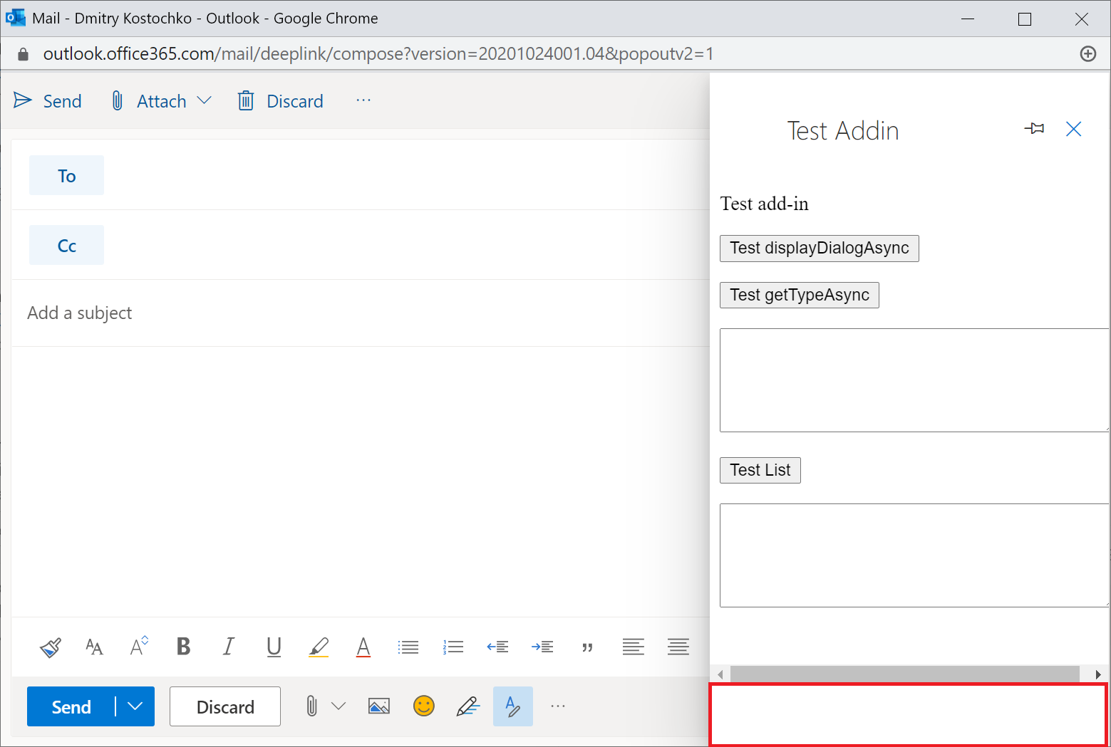 Outlook Online Empty Space 50px Under The Add In Pane In A Separate Window · Issue 1477