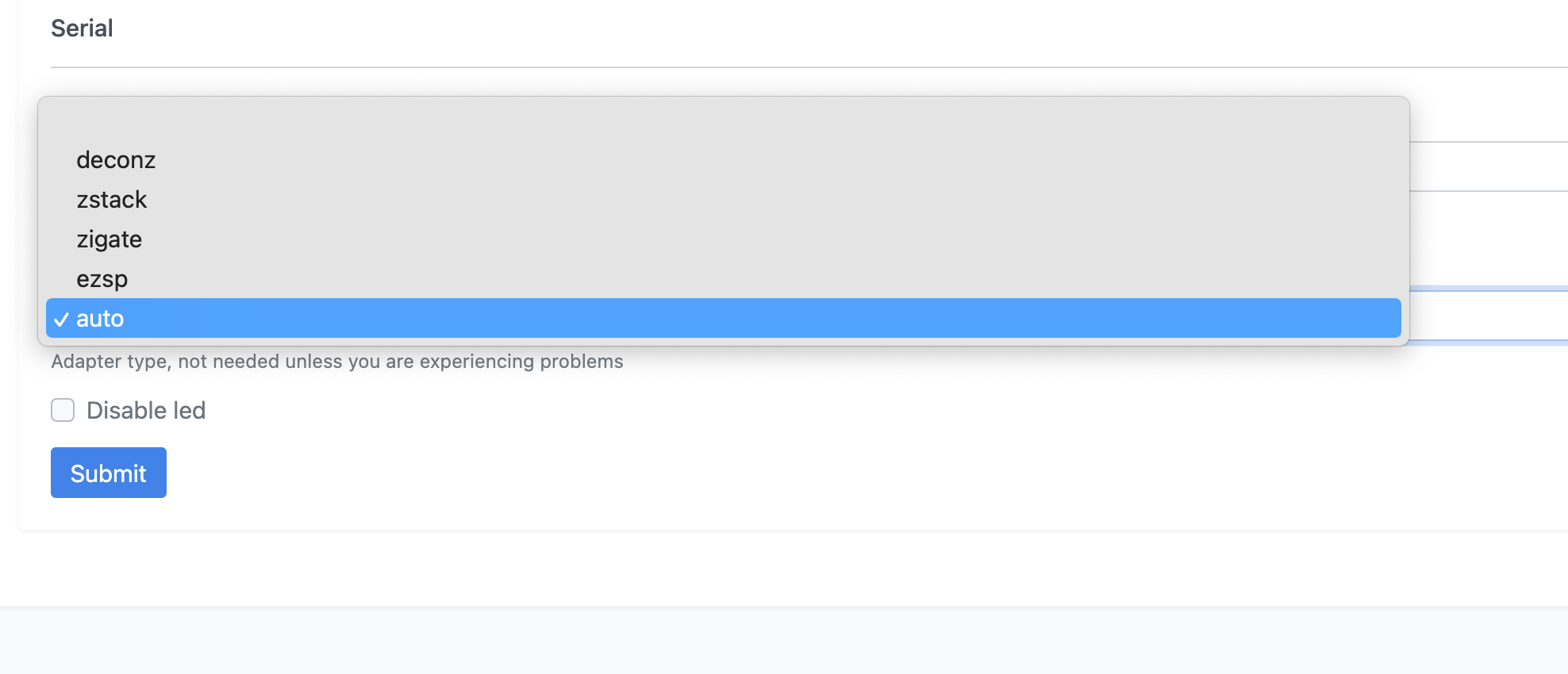 Can't set Settings > Serial > adapter to null again (dev branche) · Issue #449 · nurikk ...