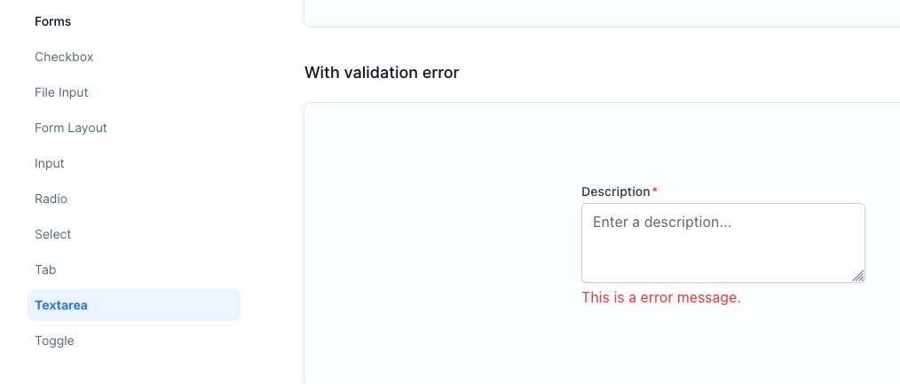 Docs Website Textarea Validation Error Doesn T Have The Red Border