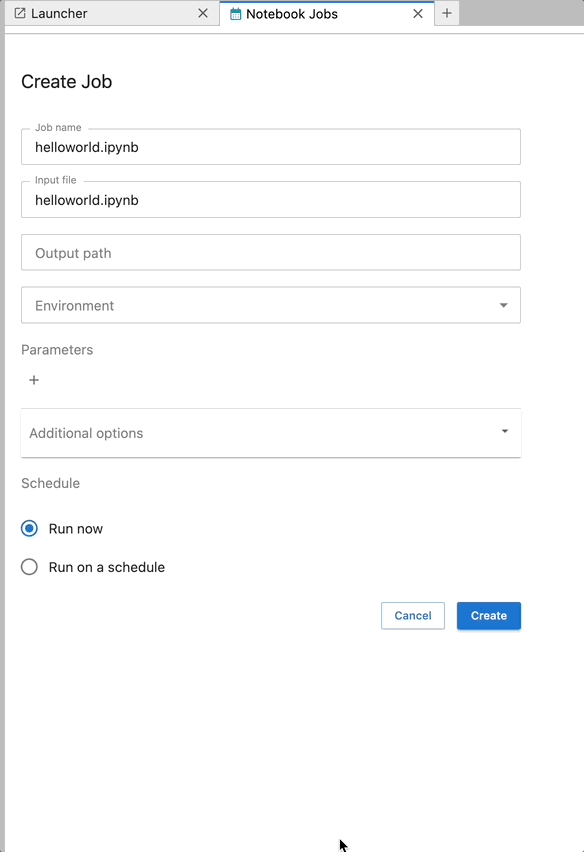 UI unstable on error thrown from backend at job creation with schedule ...