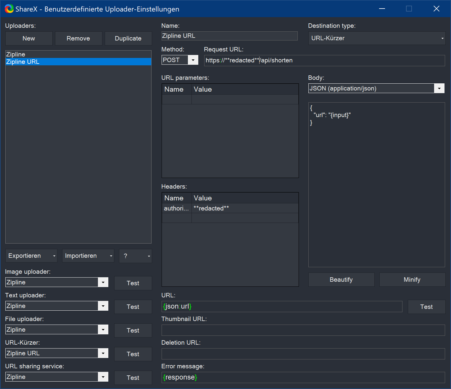 Docs: Specify URL endpoints for various uploaders · Issue #176 · diced/zipline · GitHub