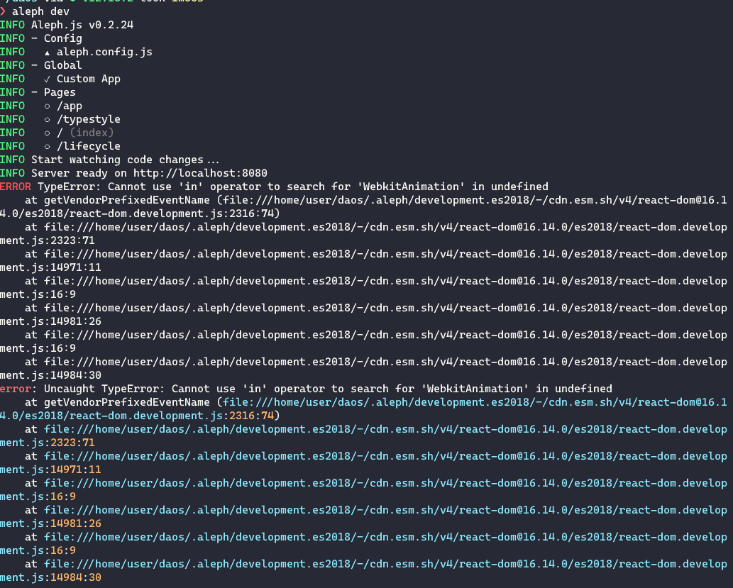 Error when trying to import ReactDOM with SSR enabled · Issue #27 · alephjs/aleph.js · GitHub