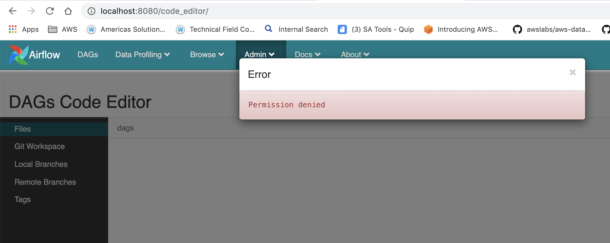 Permission Denied error when opening code editor · Issue #2 · andreax79 ...