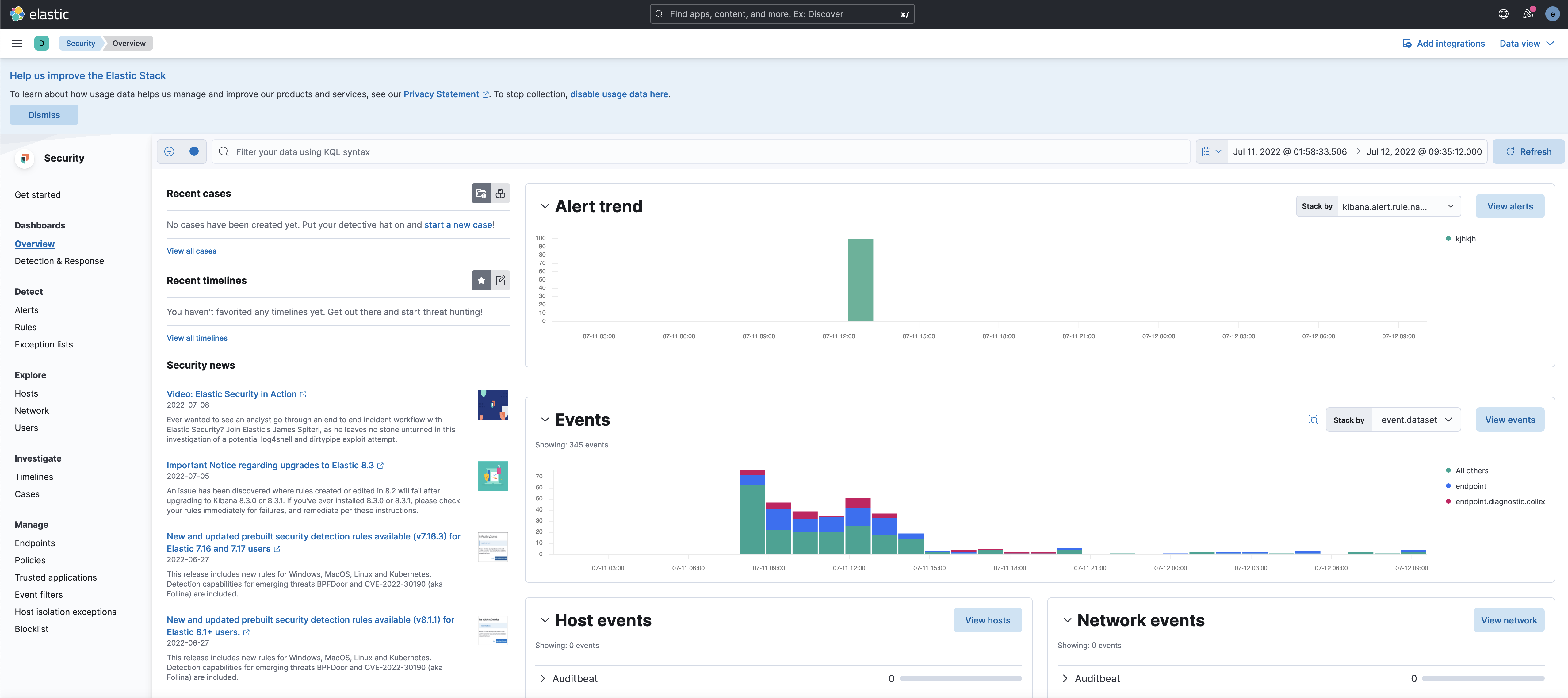 Remove External Alerts section from Host and User page tabs, in favour of displaying external ...