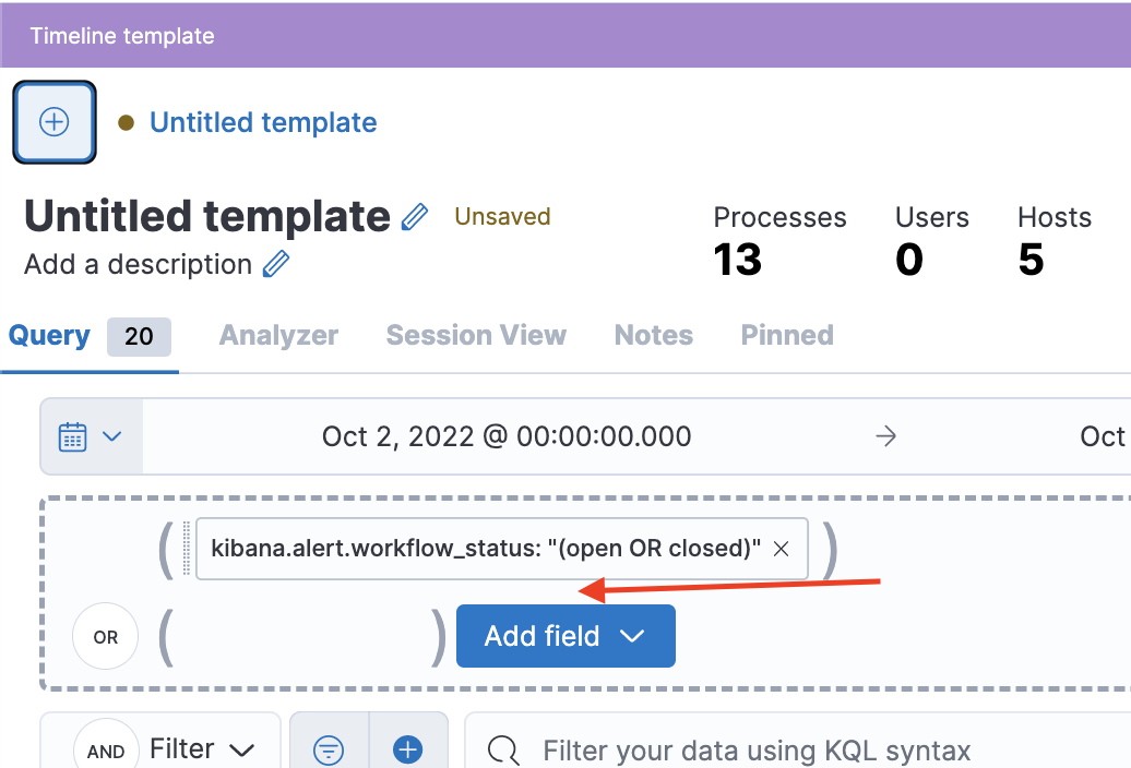 Add better user notifcation around 'is one of' operator not working with template fields ...