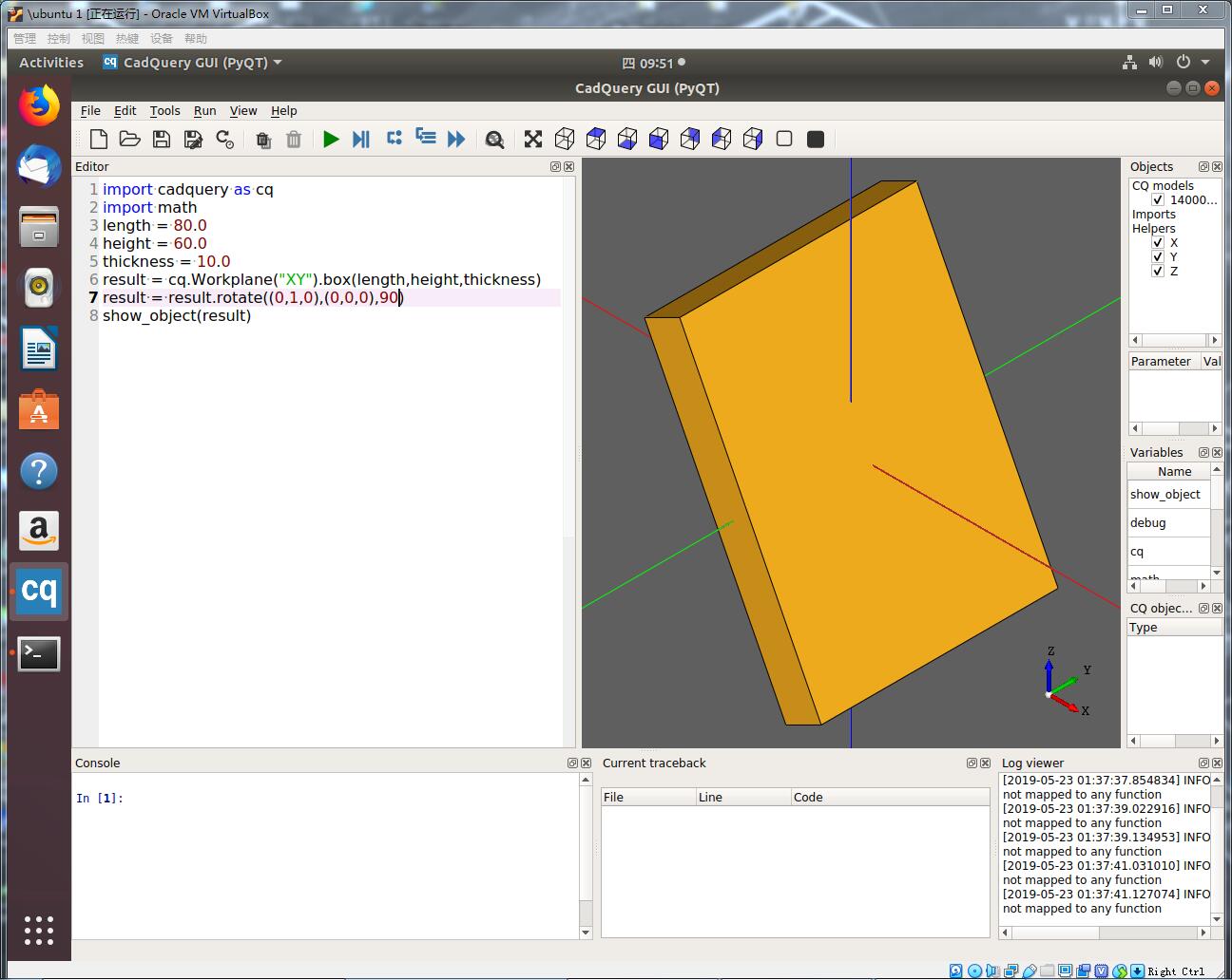 The difference between "rotate" under Ubuntu and windows · Issue #130 · CadQuery/cadquery · GitHub