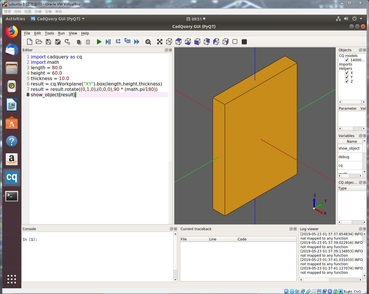 The Difference Between Rotate Under Ubuntu And Windows · Issue 130 · Cadquery Cadquery · Github