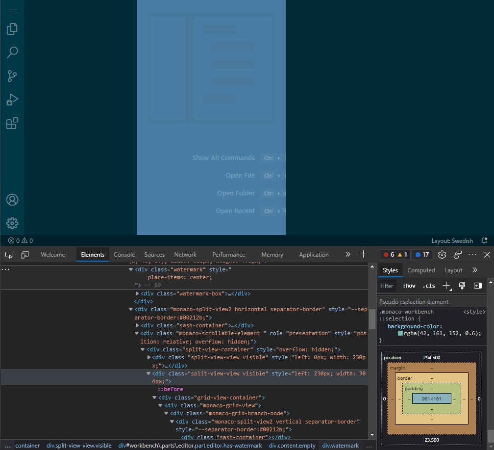 Shortcut background broken with centered editor layout · Issue #59952 ...