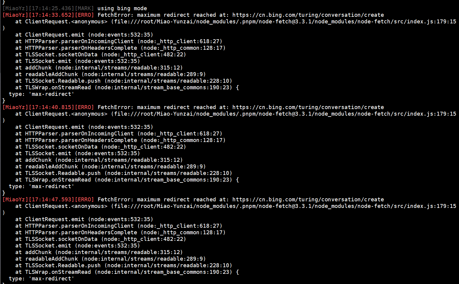 重定向次数过多{maximum redirect reached at:https://cn.bing.com/turing/conversation/create} · Issue #371 ...