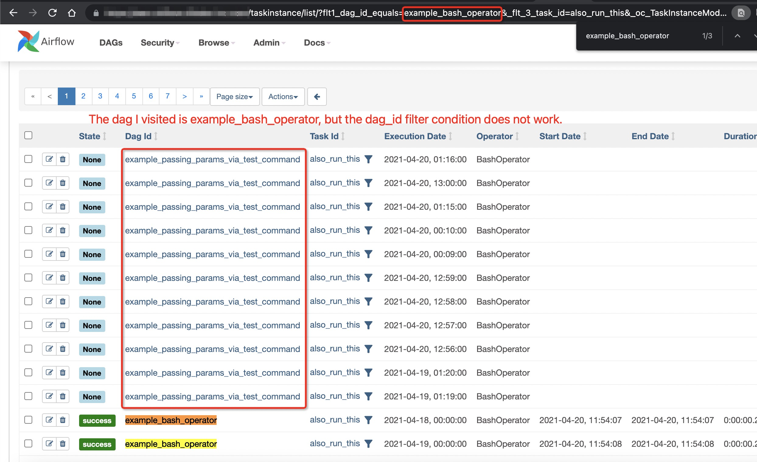 the filter condition of taskinstance does not work · Issue #17535 · apache/airflow · GitHub