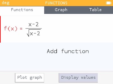 Functions: table of values providing values for undefined images · Issue #1688 · numworks ...