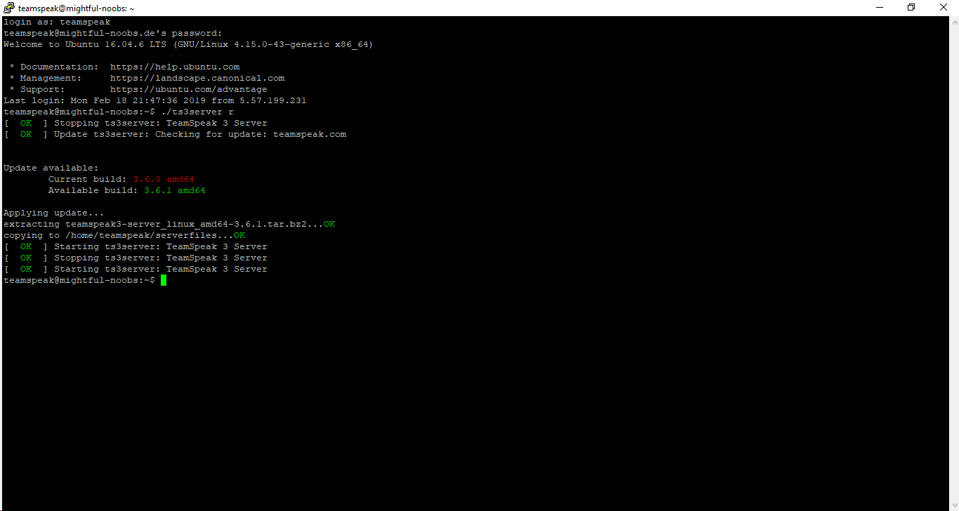 ts3server restart with updateonstart=on causes him to stop after updating · Issue #1978 ...