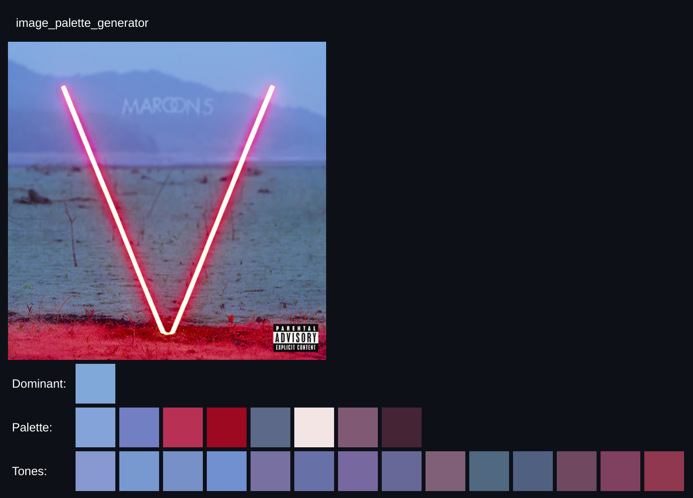 GitHub - alexmercerind/image_palette_generator: 🌈 Generate a color ...