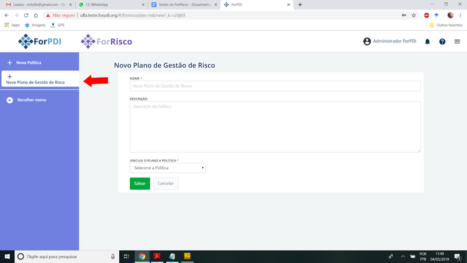 Alinhamento do "+novo plano de gestão de riscos" · Issue #80 · forpdi/plataforma-for · GitHub