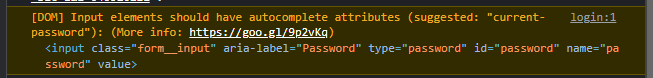 Missing `autocomplete` Attributes On Password Forms · Issue 2229 · Processingp5js Web Editor