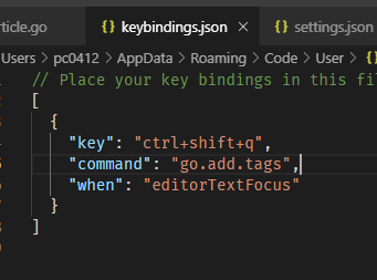 go add struct tags failed · Issue #2709 · microsoft/vscode-go · GitHub
