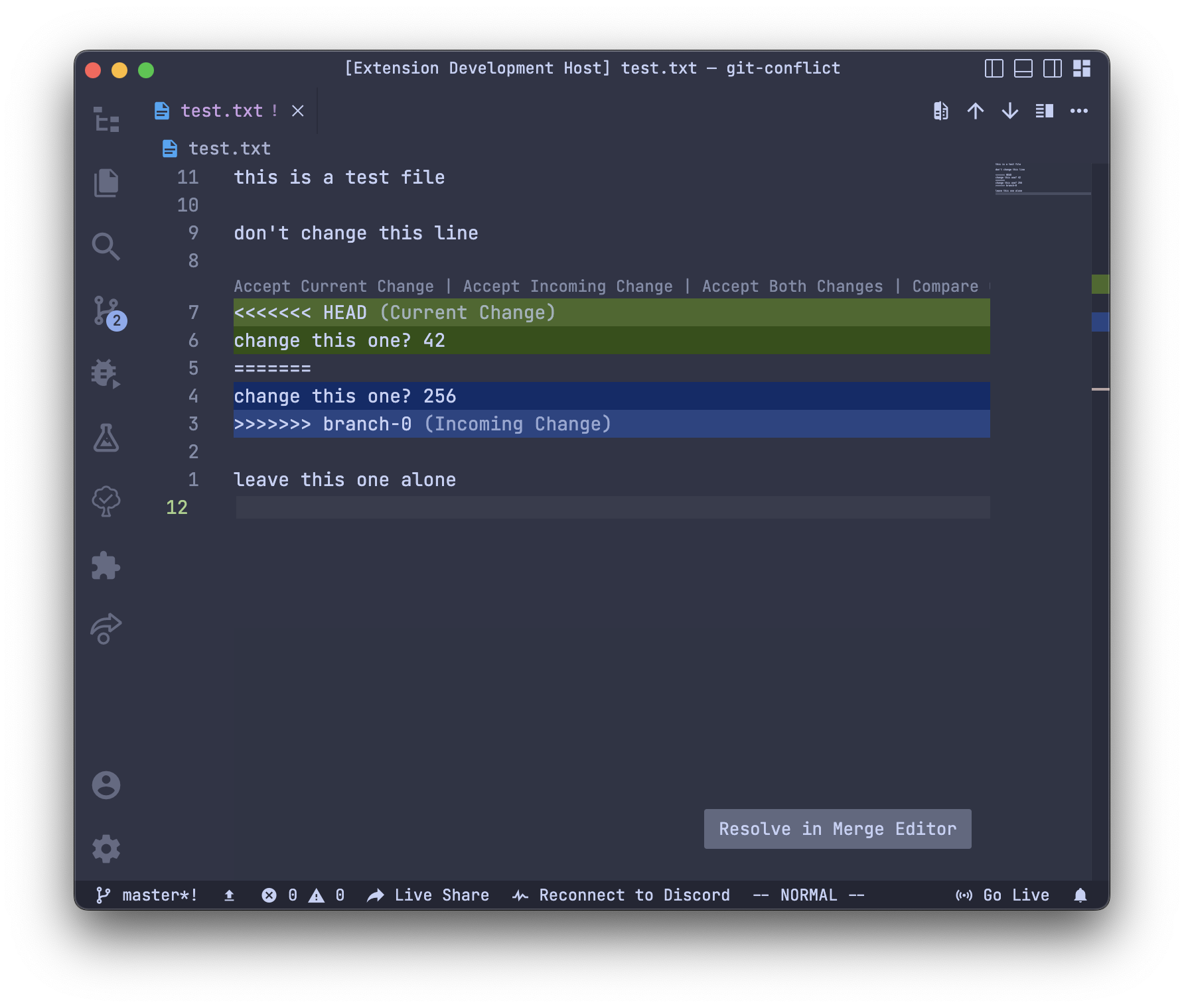 Git conflict markers is too dark · Issue #42 · catppuccin/vscode · GitHub