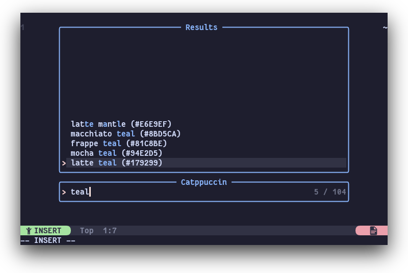 GitHub - backwardspy/telescope-catppuccin.nvim: catppuccin colour picker for telescope