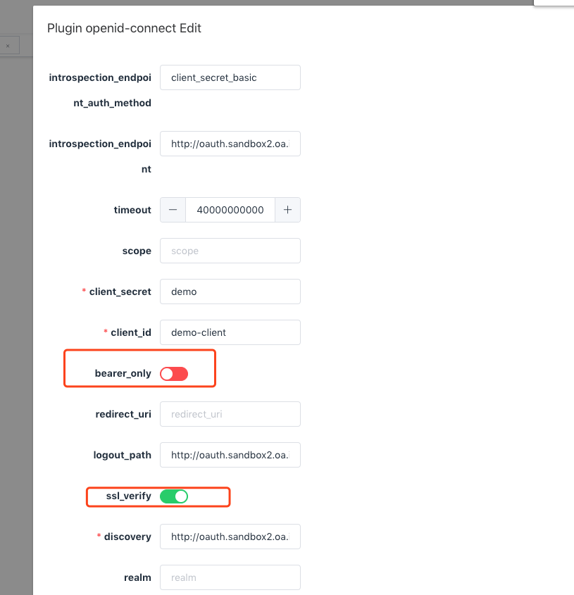 Plugin openid-connect Edit 编辑bearer_only 、ssl_verify 保存按钮不可点击 · Issue #114 · apache/apisix ...