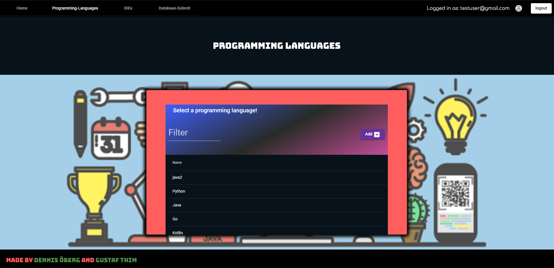 GitHub - Dennis-Oberg/ProgrammingLanguagesApp