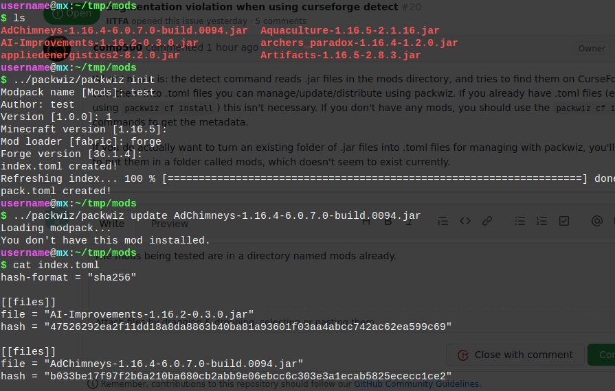 Segmentation violation when using curseforge detect · Issue #20 · packwiz/packwiz · GitHub