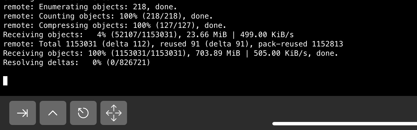 git clone stop while `resolving deltas` · Issue #943 · ish-app/ish · GitHub