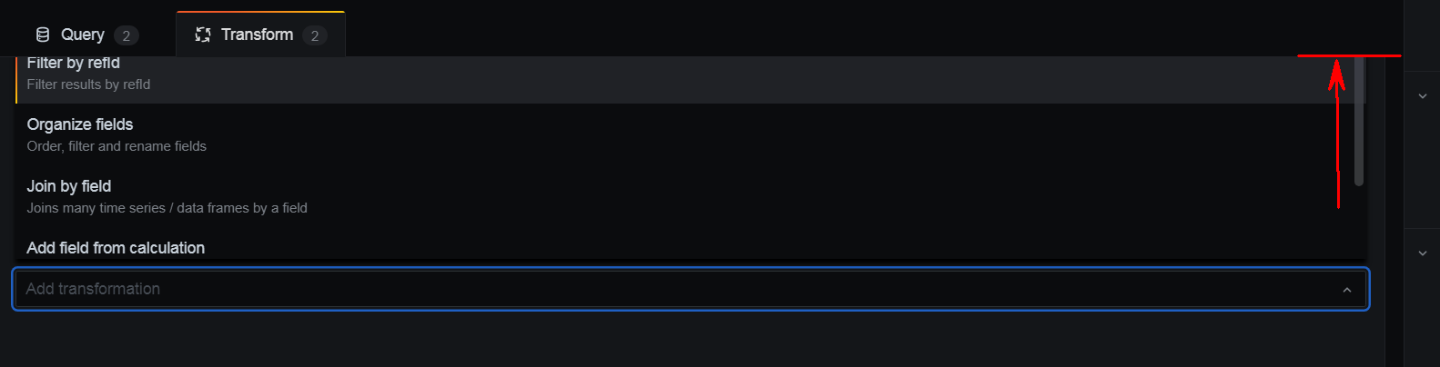 Ui Table Transform Dropdown Menu Cannot Scroll Up · Issue 24234 · Grafanagrafana · Github 3434