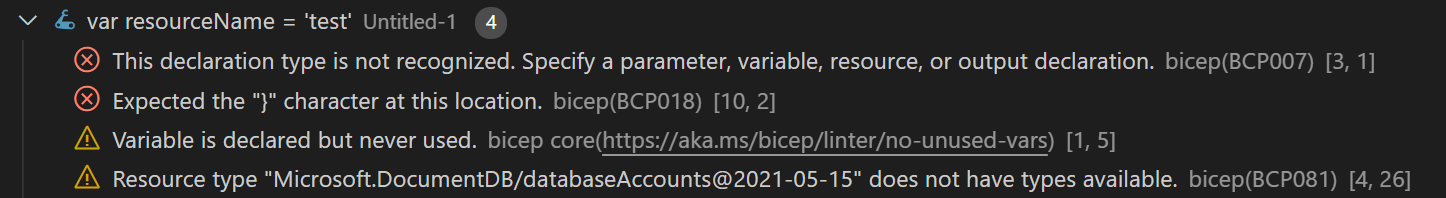 Linter rules get confused by merge markers · Issue #3041 · Azure/bicep · GitHub