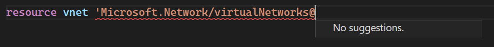 API Version auto complete not shown on incomplete resource type · Issue #8984 · Azure/bicep · GitHub