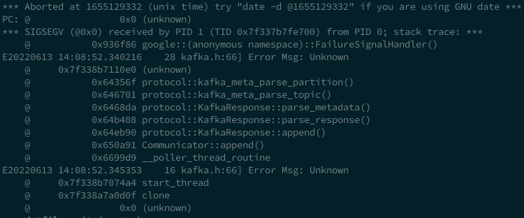Kafka Coredump Kafka Client 偶尔会出现 Core Dump · Issue 940 · Sogouworkflow · Github
