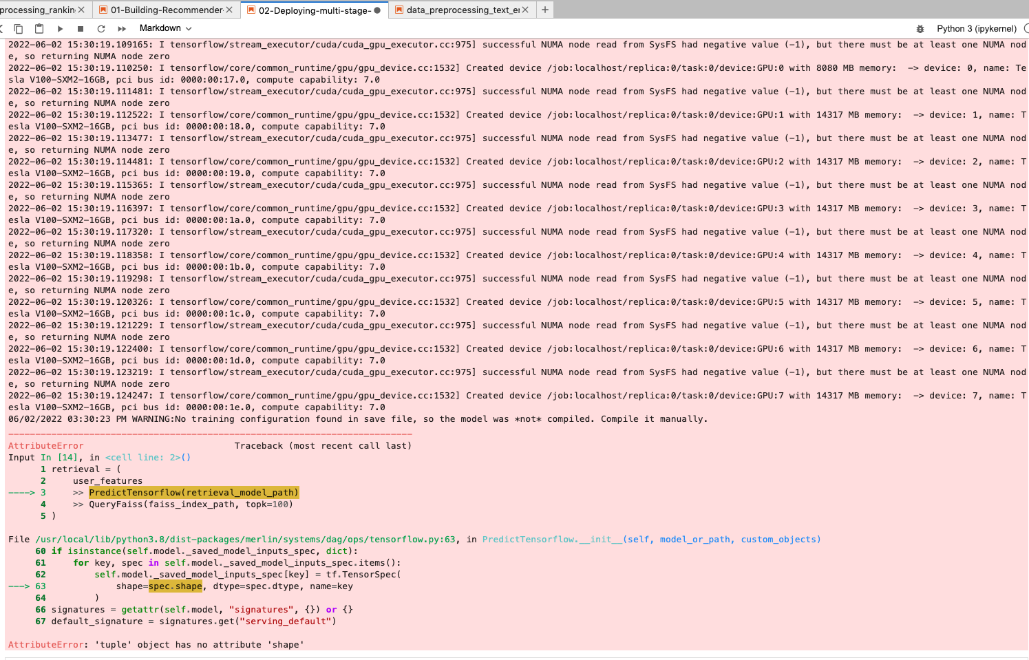 Retrieving top-k candidate items using PredictTensorflow() is throwing AttributeError · Issue ...