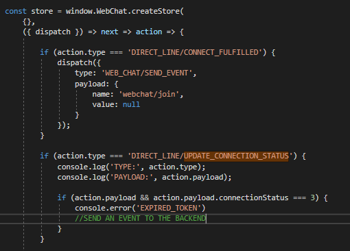 Handle ExpiredToken (DIRECT_LINE/UPDATE_CONNECTION_STATUS) · Issue #3628 · microsoft ...