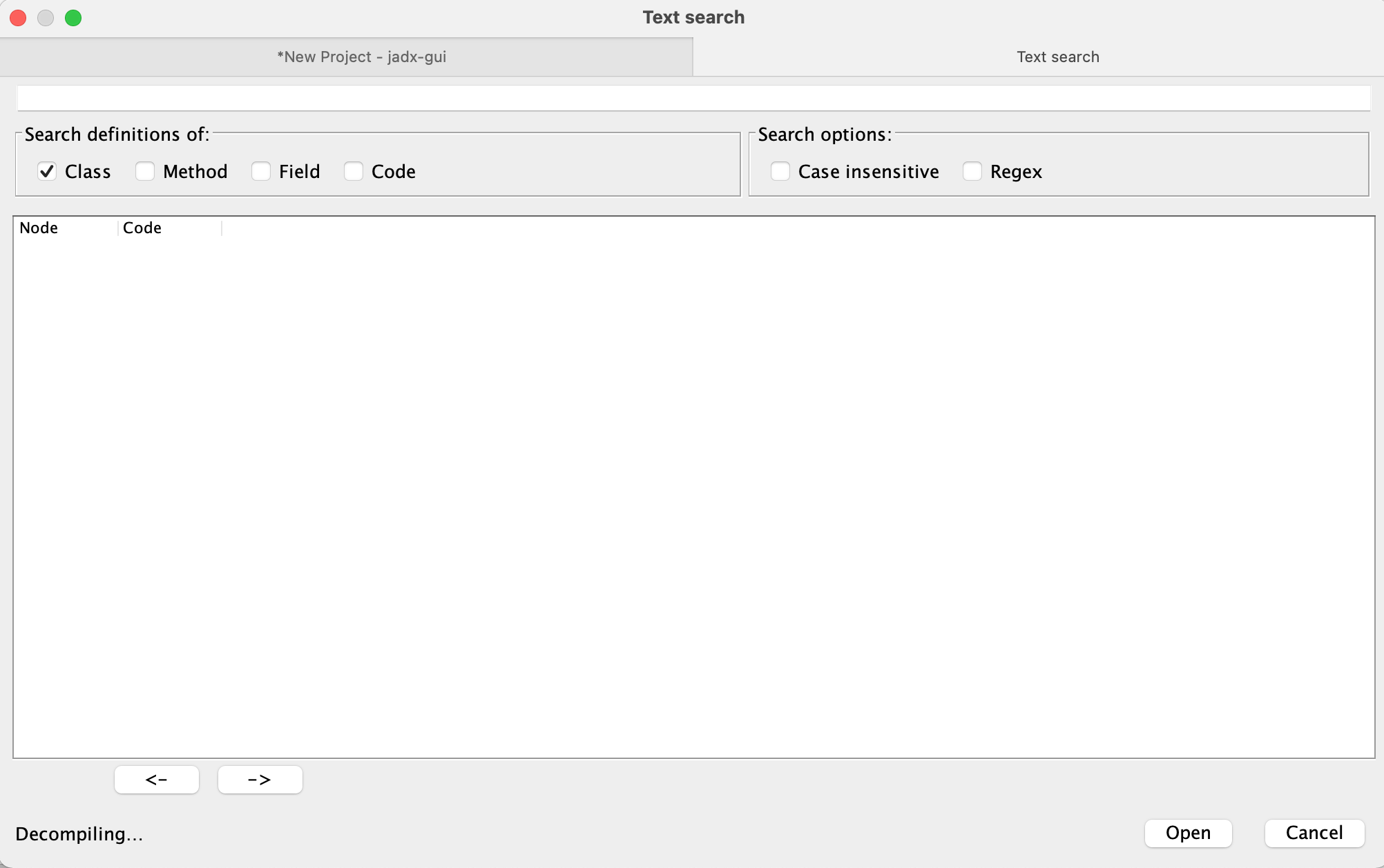 [jadx-gui] Search error in new OSX version · Issue #1080 · skylot/jadx · GitHub